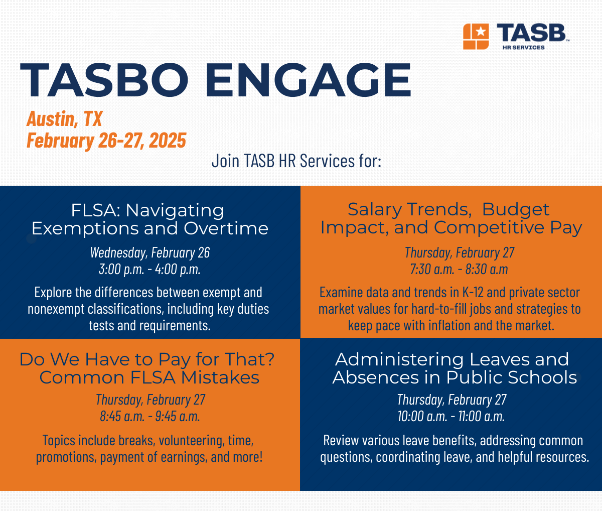 HR Services to Present at TASBO Engage | TASB